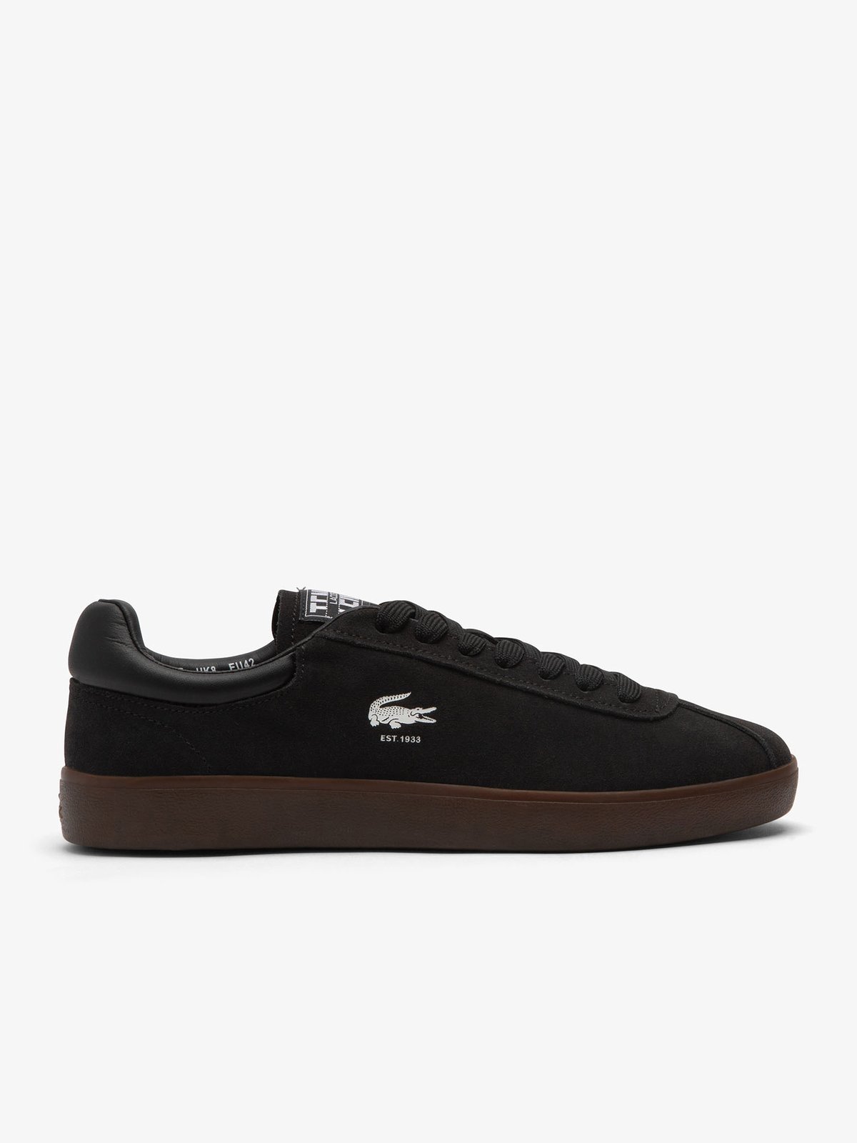Men's Baseshot Suede Sneakers Black / Dark Gum | Lacoste Australia