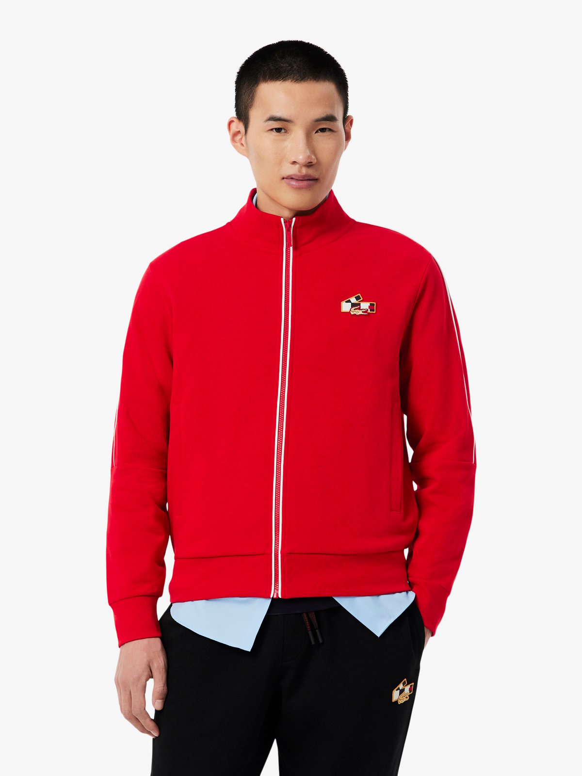 Lacoste Lunar New Year Cotton Zipped Sweatshirt Red | Lacoste Australia